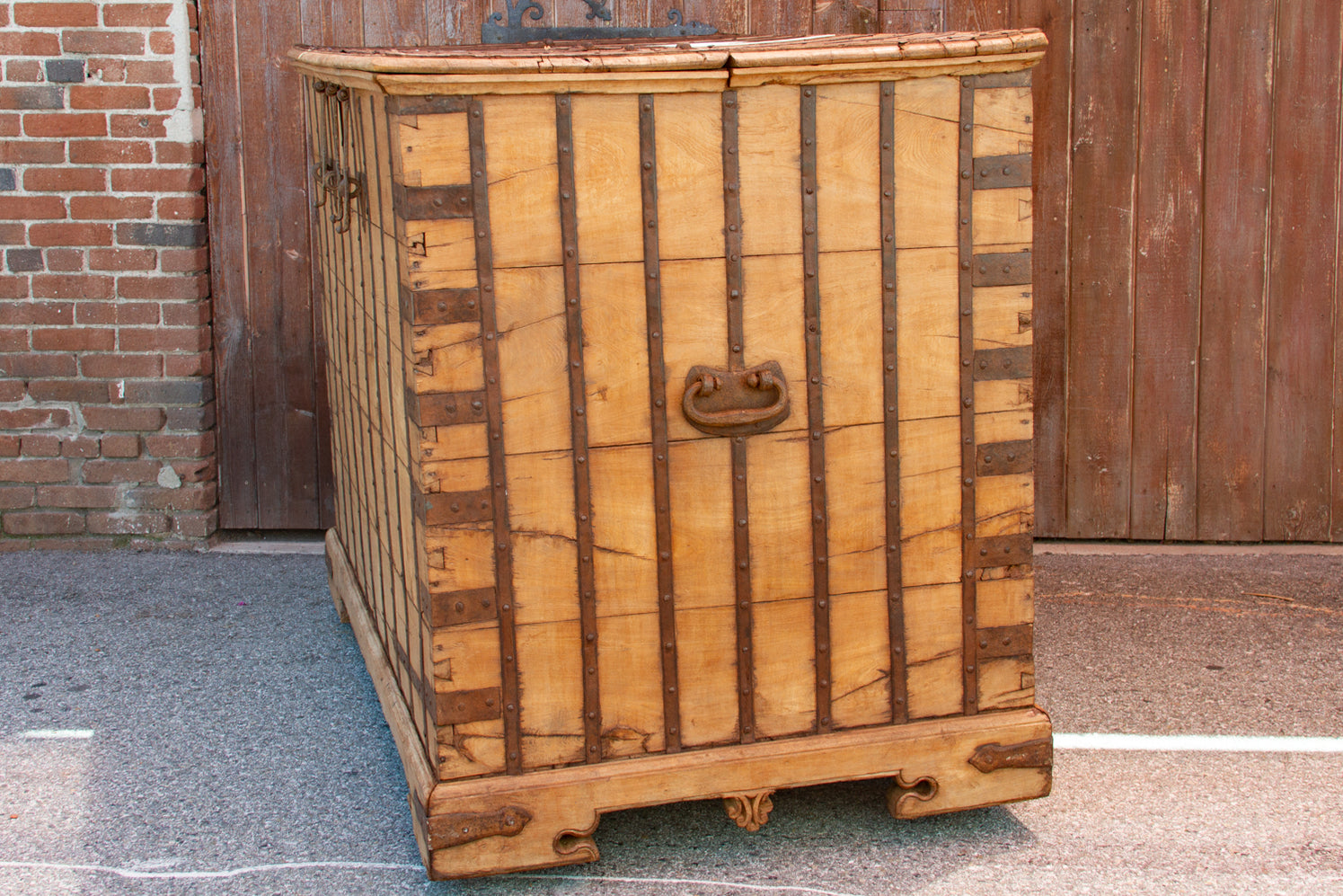 19th Century Oversized Rajasthani Grain Trunk