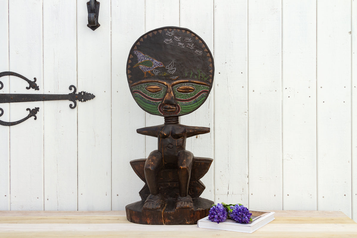 Vintage Tall African Beaded Statue– DE-COR | Globally Inspired