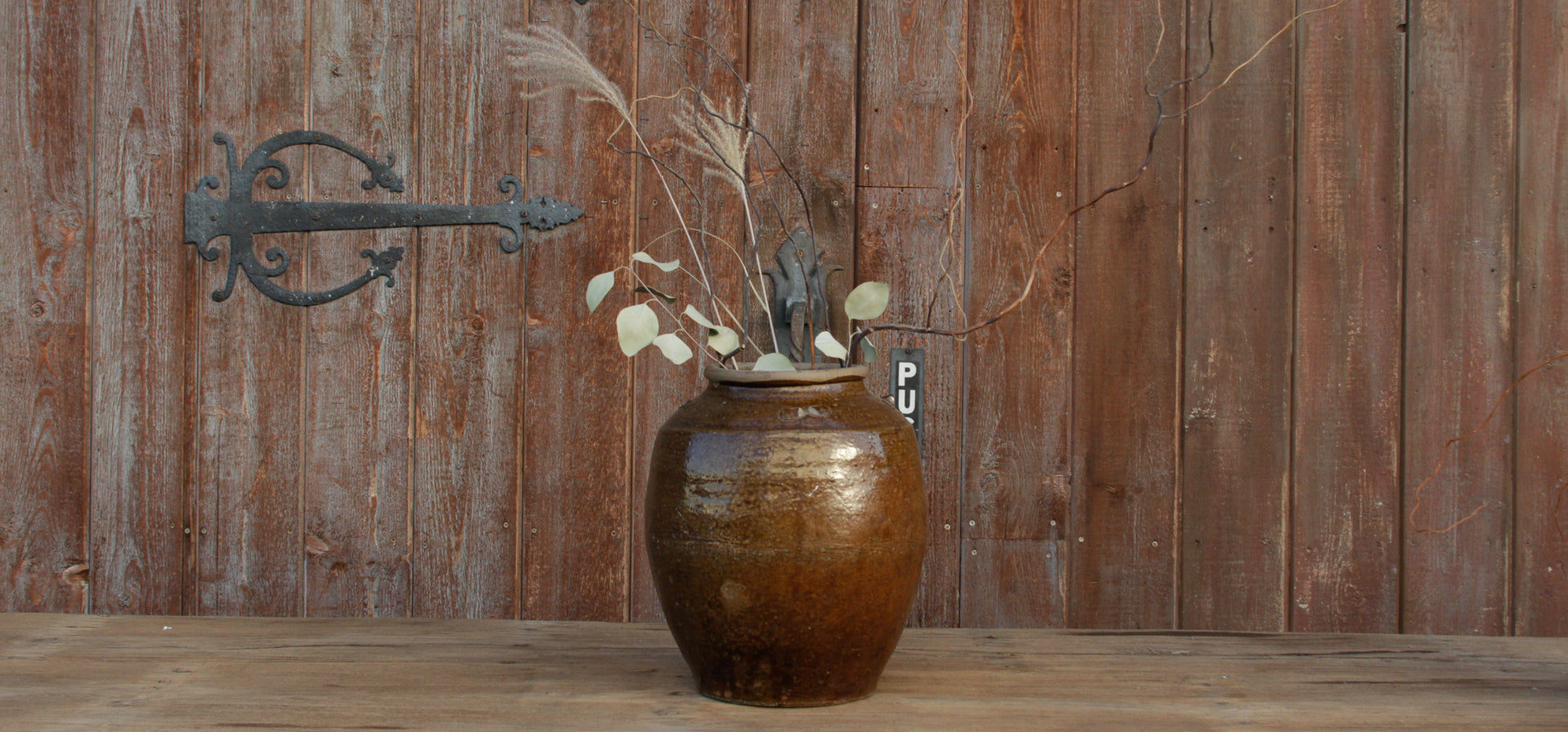 Antique Golden Brown Martaban Jar