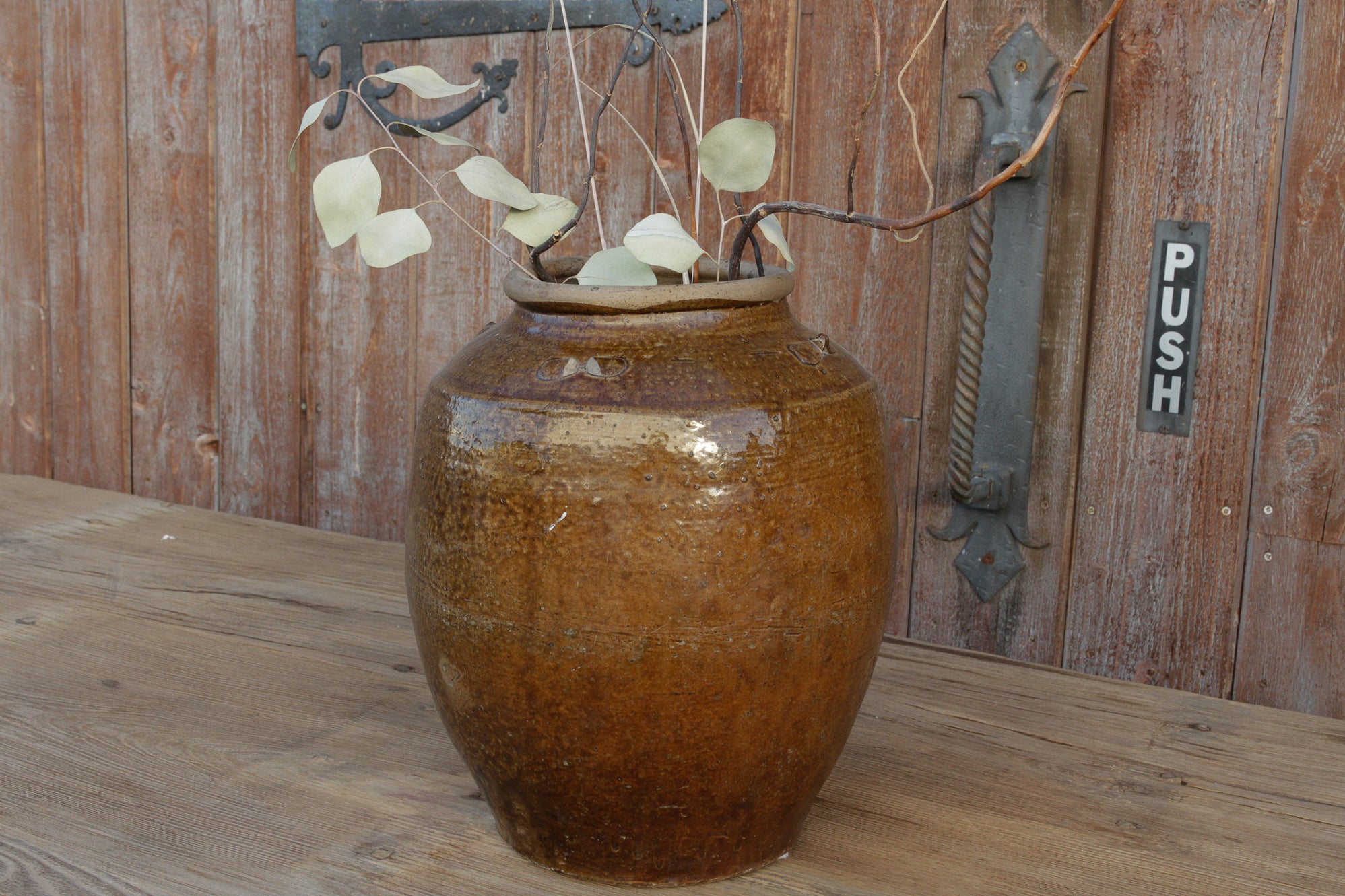 Antique Golden Brown Martaban Jar
